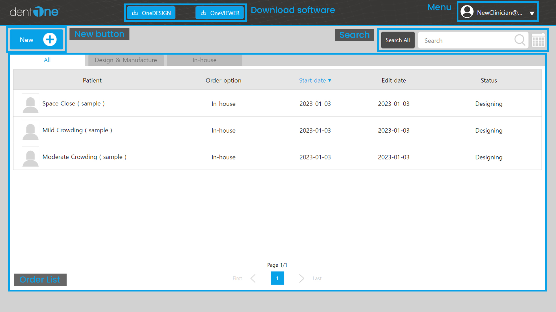 web-layout - dentOne / clear aligner / 3D Orthodontic Software